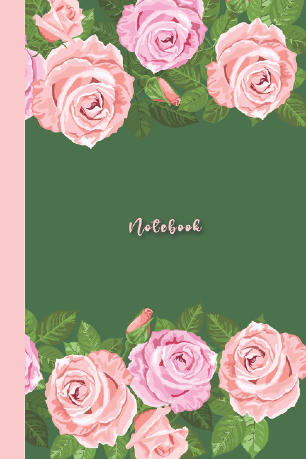 Notebook: Pink And Green Gifts For Women – Pink Rose 2 Blank Lined ...