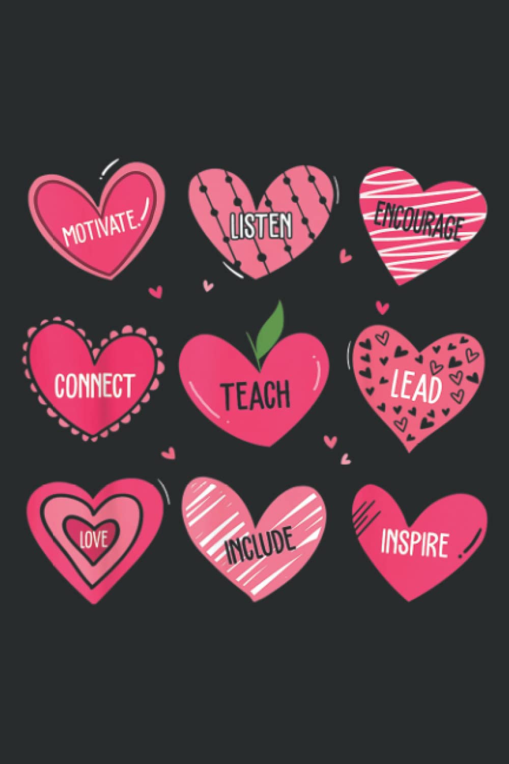 Funny Hearts Teach Love Inspire Teacher Valentines: Lined Journal ...