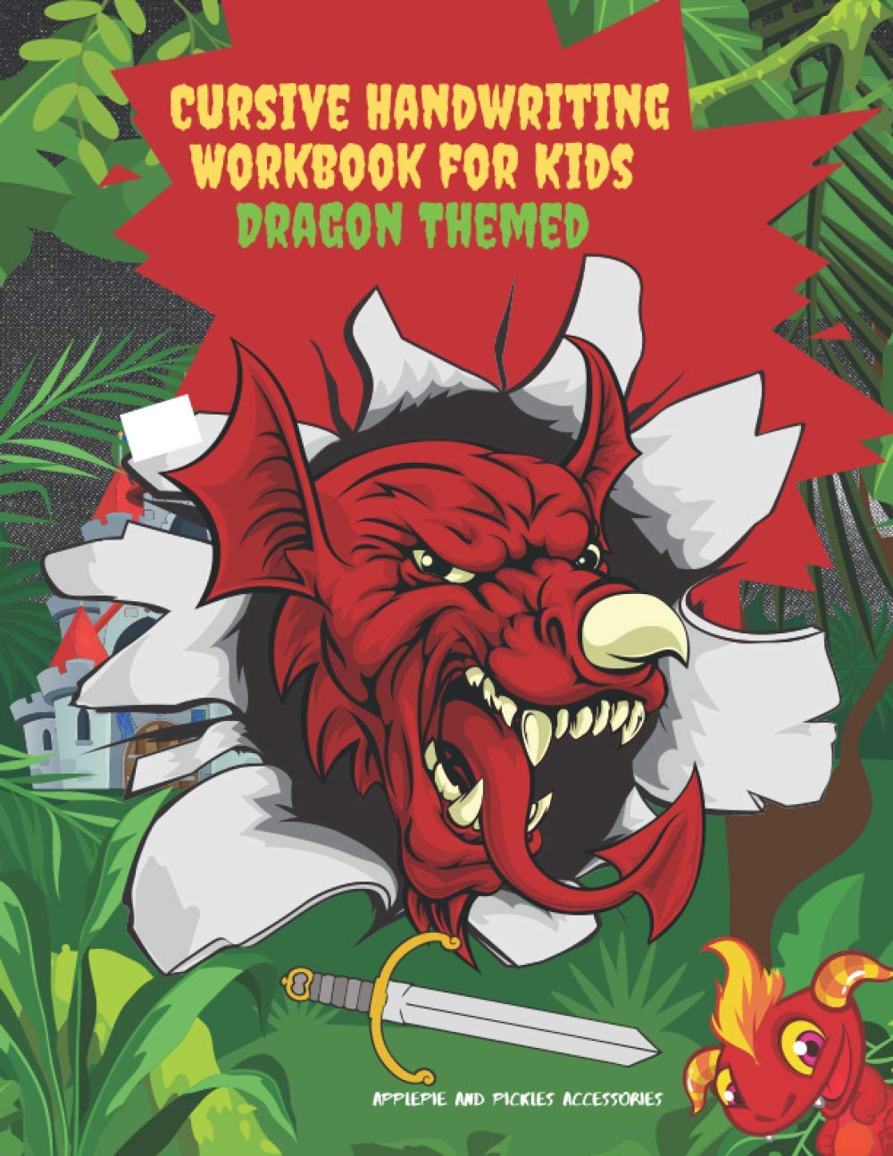 Cursive Handwriting Workbook for Kids Dragon Themed: Trace Letters ...