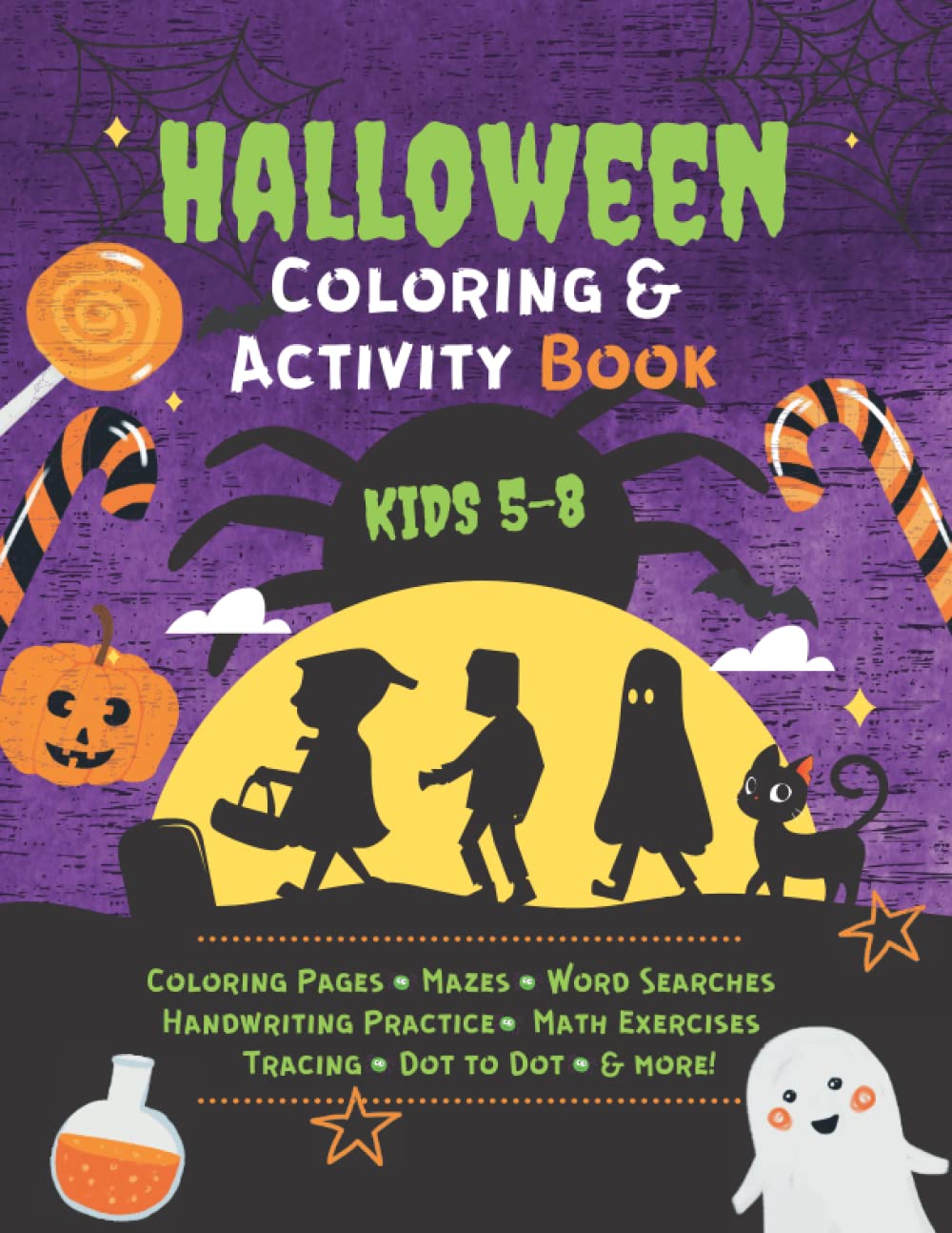 Halloween Coloring and Activity Book: Coloring Pages, Mazes, Word ...