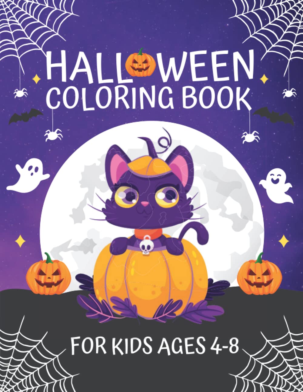 Halloween Coloring Book For Kids: 50 New Collections Super Cute, Large ...