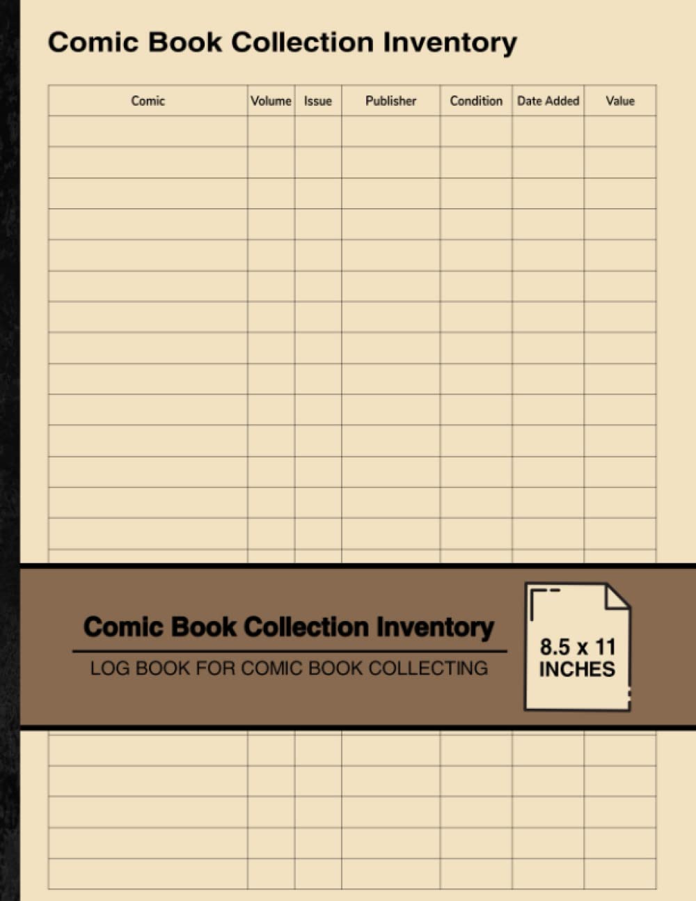 Comic Book Collection Inventory: Log Book For Comic Book Collecting ...