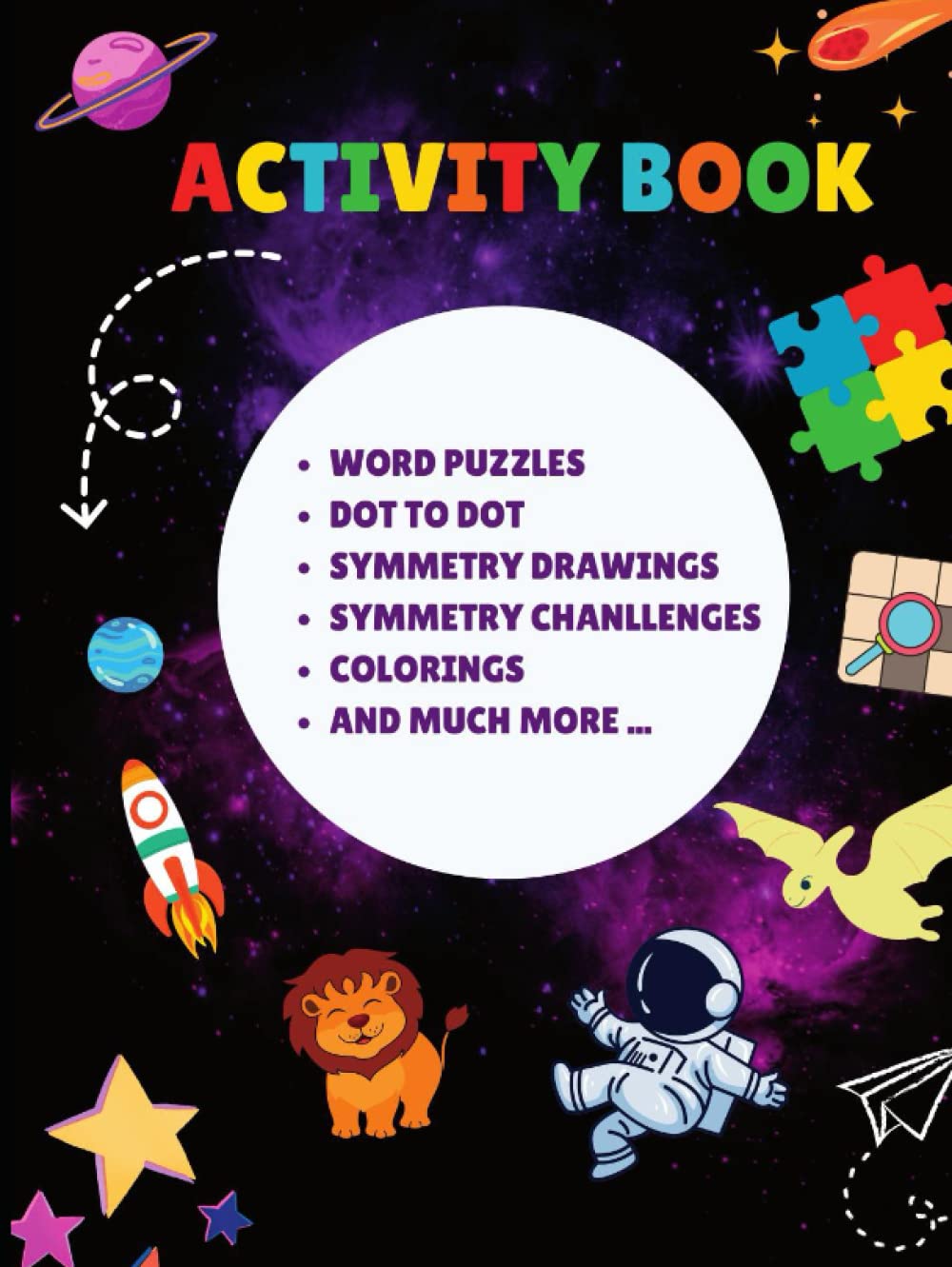 Word Puzzles, Dot-to-Dot, Symmetry Drawings For Kids: A Fun and Easy ...
