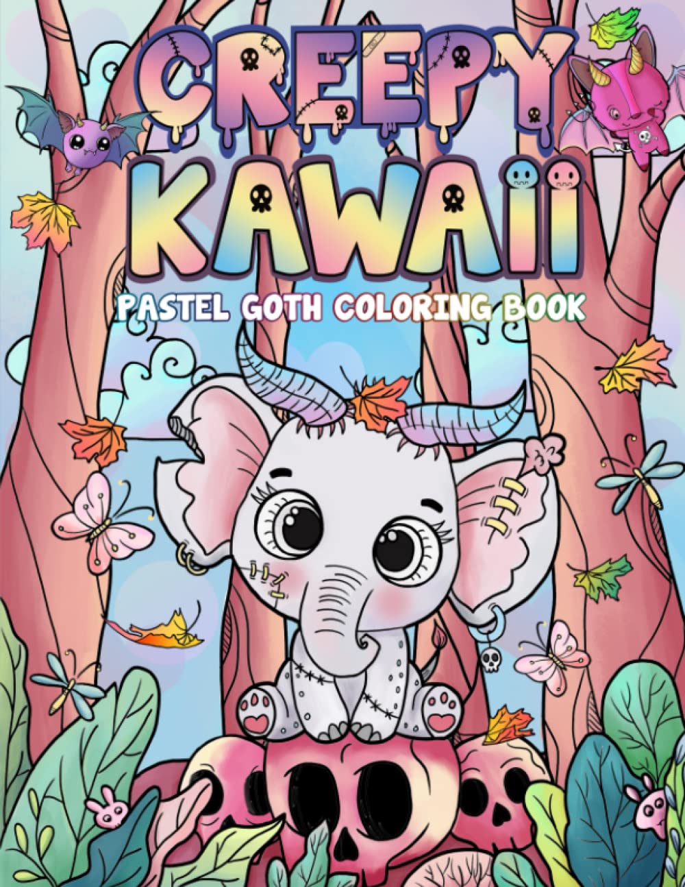 Creepy Kawaii Coloring Book: Pastel Goth Adorable Creatures for Stress ...