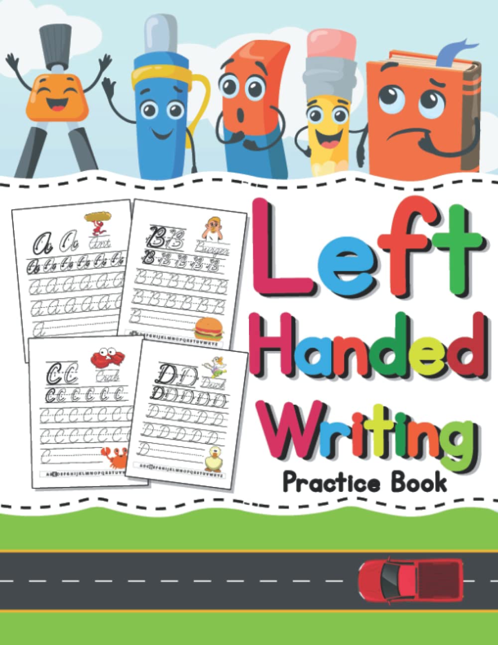 Left Handed Writing Practice Book: Left Handed Cursive Handwriting ...