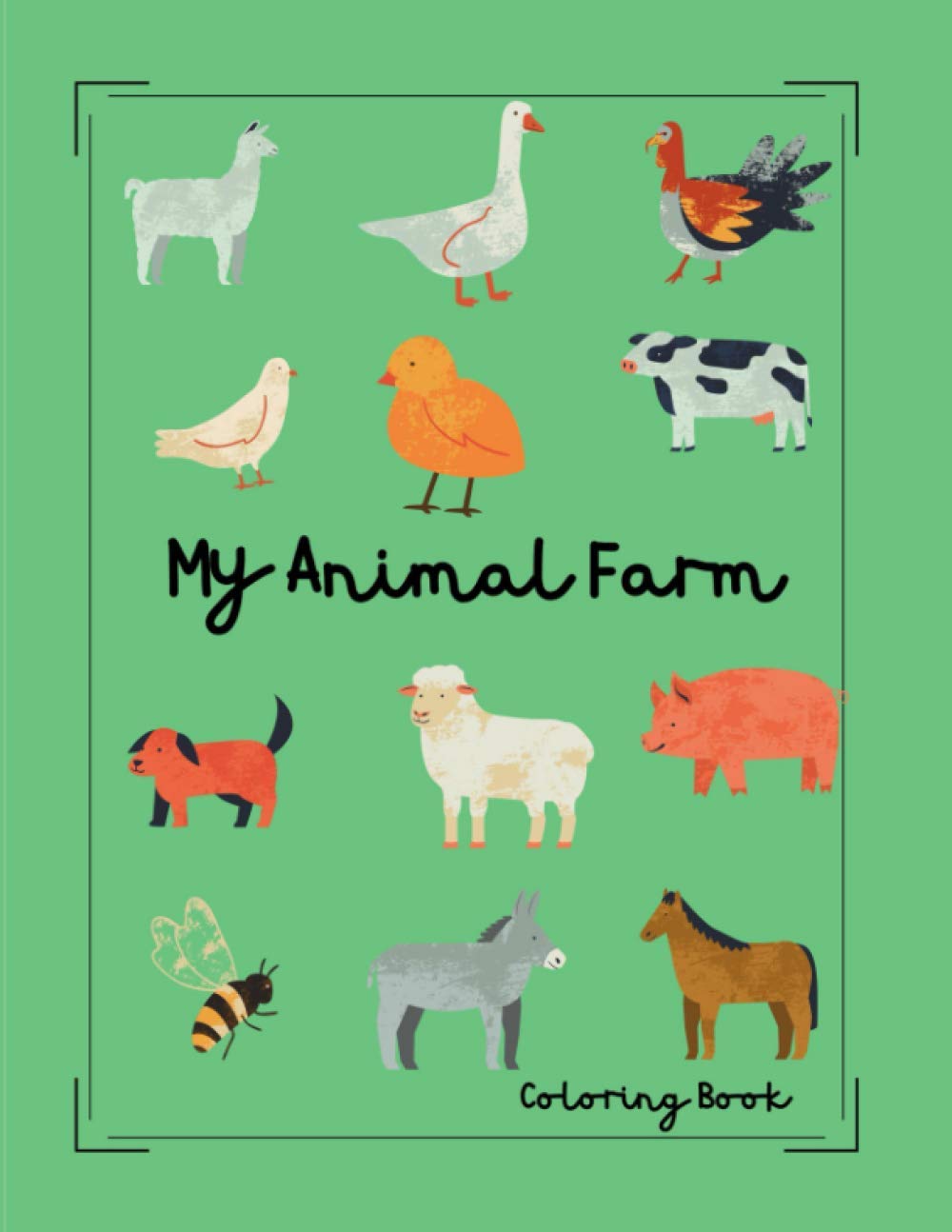 My Animal Farm: Easy Drawing Coloring Book For Preschoolers, Toddlers ...