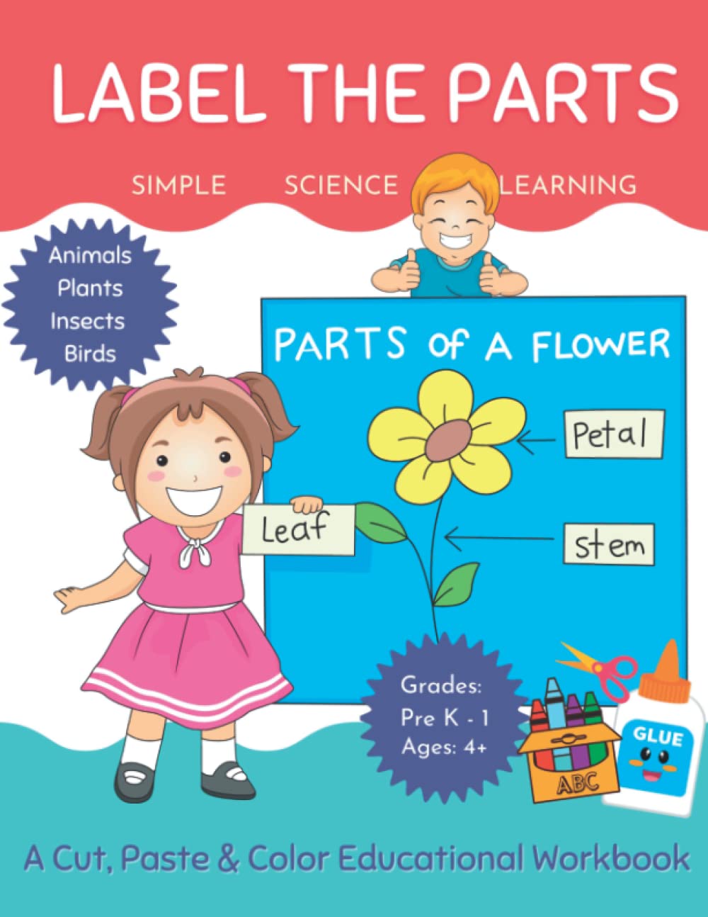 Label the Parts : Cut and Paste Science Grades 1-3 Workbook; Plants ...