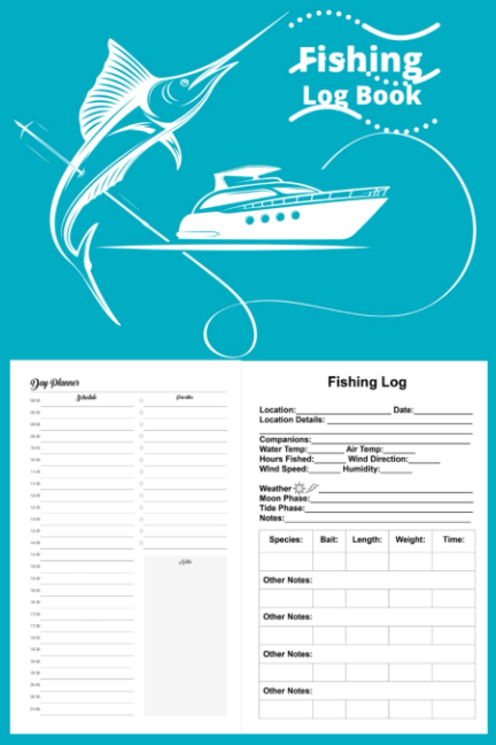Fishing Log Book: 6 x 9 inches /120 Pages For professional fishermen ...