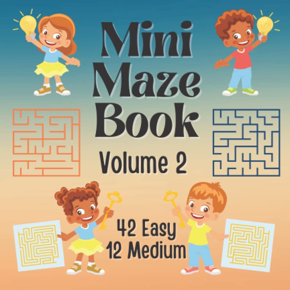 Mini Maze Book Easy Medium Level (Volume 2): 6x6 Pocket Size For Travel ...