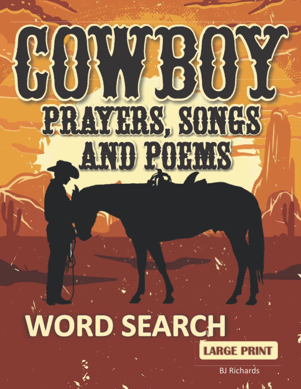 Cowboy Prayers, Songs and Poems Word Search Large Print: Fun Western ...