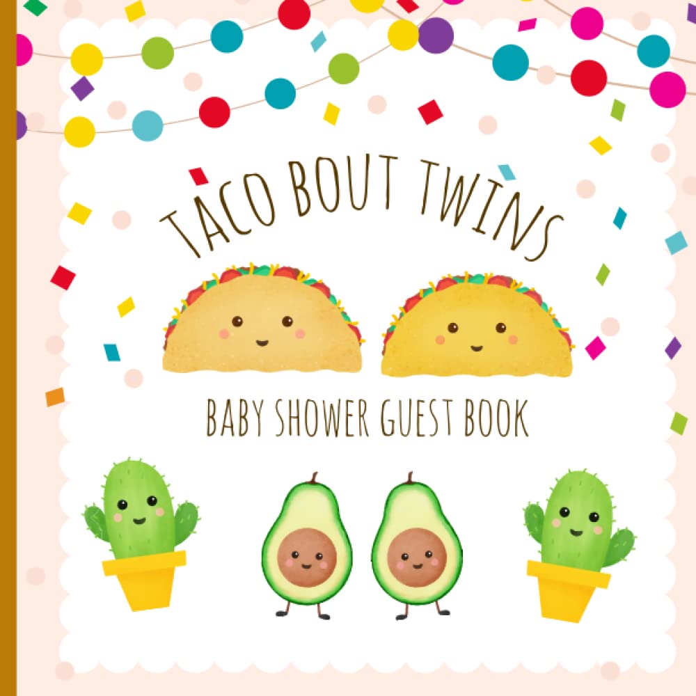 Taco Bout Twins Baby Shower Guest Book: Cute taco theme guest book for ...