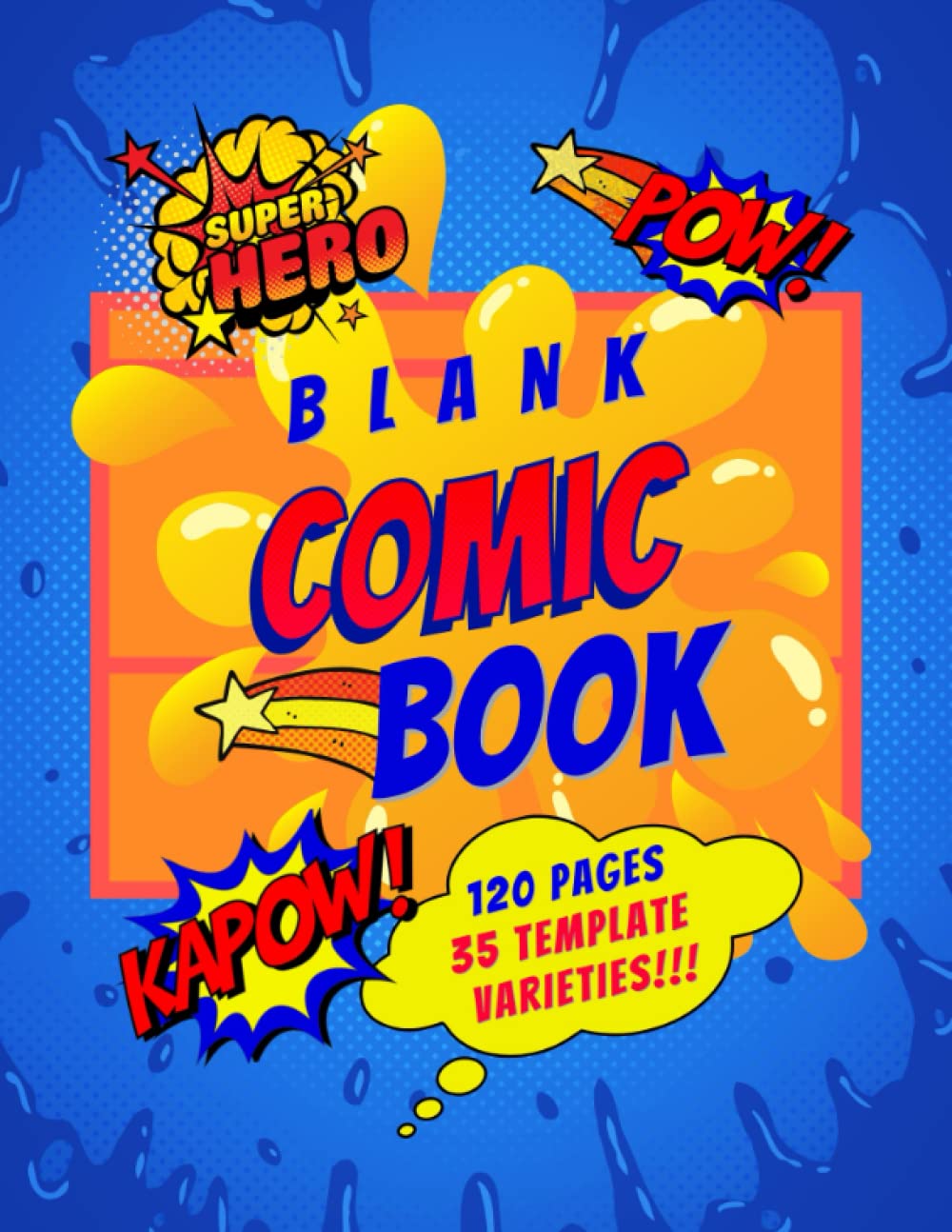 Blank Comic Book To Create Your Own Super Hero Kapow cover Art blank-comic-book-to-create-your-own-super-hero-kapow-cover-art