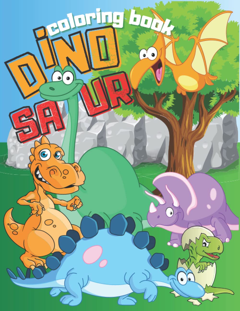 Dinosaur Coloring Book for Kids Ages 4-8, funny big book with many ...
