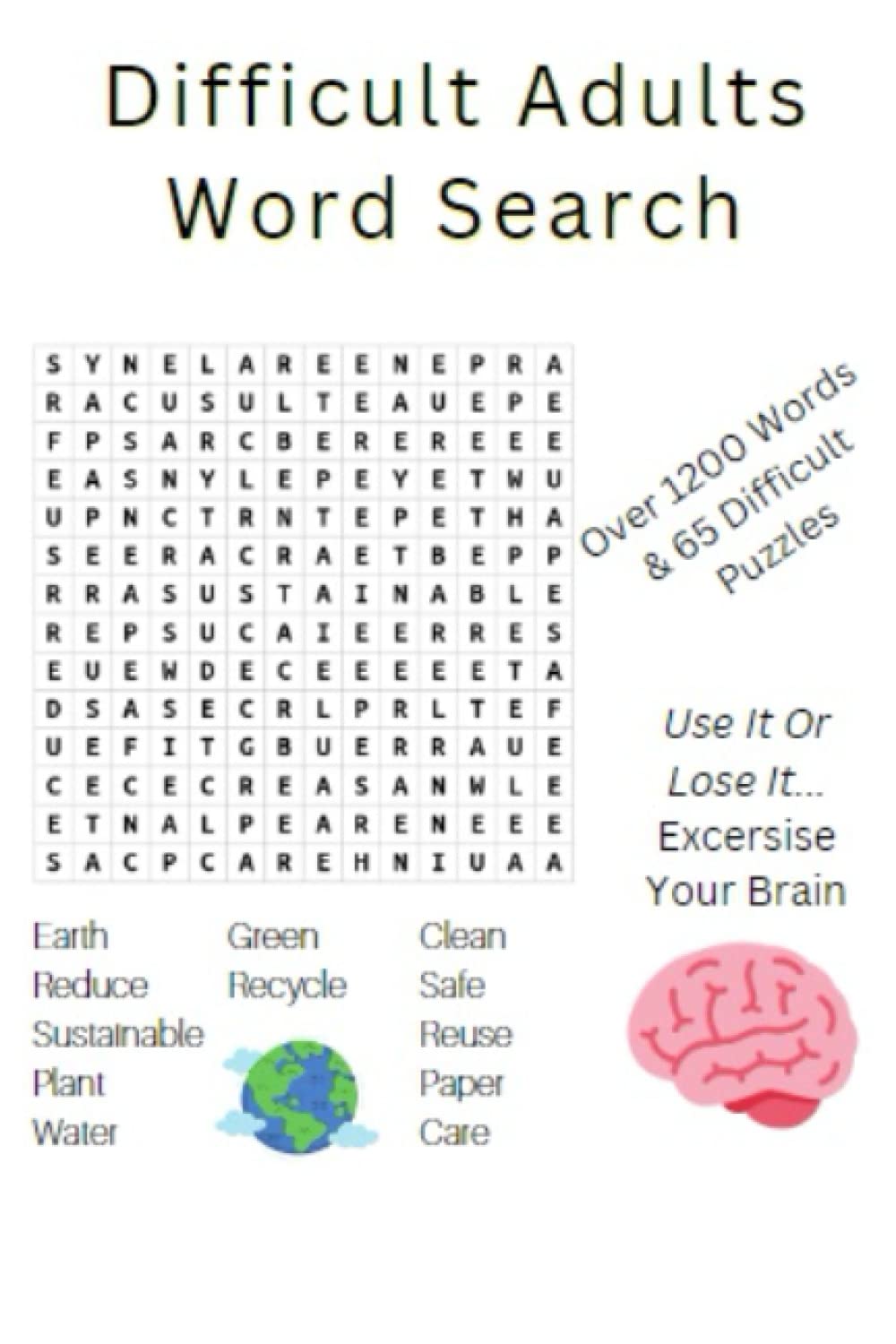 Difficult Adults Word Search - Over 65 Difficult Puzzles To Excersise ...
