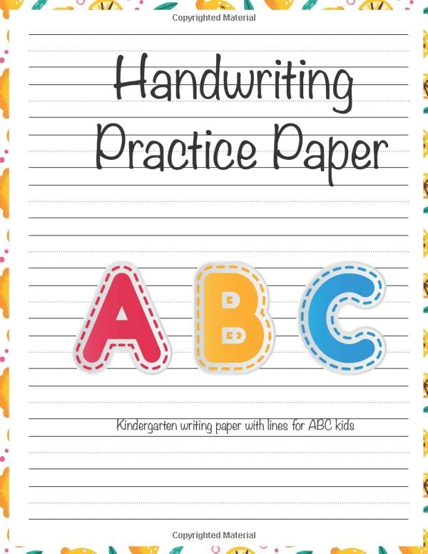Kindergarten writing paper with lines for ABC kids: Writing Paper for ...