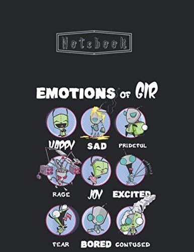 Notebook: Nickelodeon Invader Zim The Many Emotions Of Gir College ...