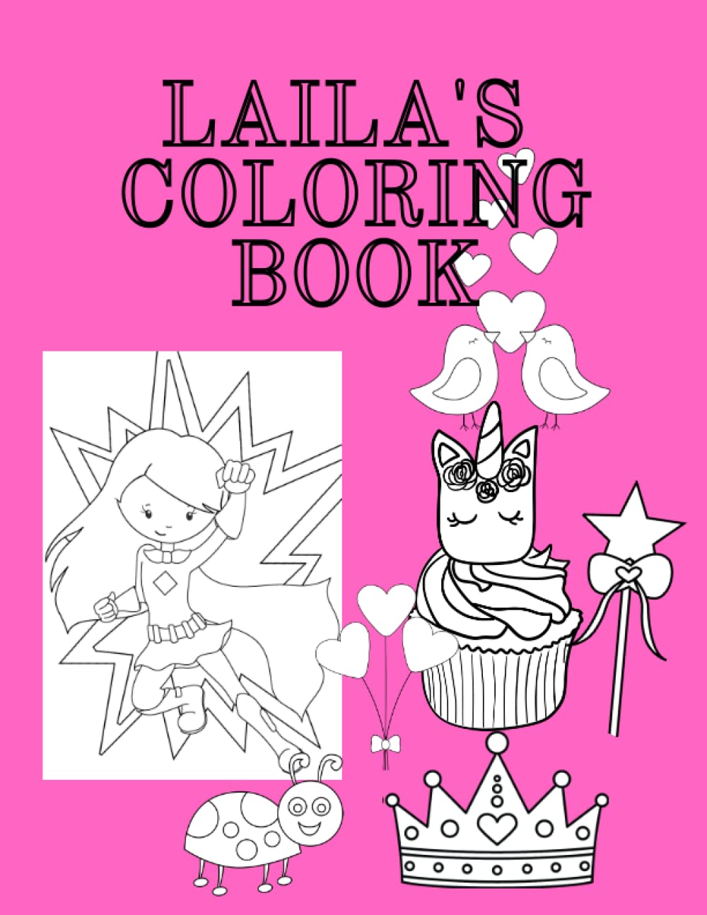 Laila's coloring book: Laila present, Laila name gifts, happy birthday ...