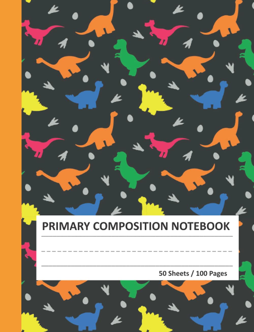Primary Composition Notebook Dinosaurs | Dashed Midline And Picture ...