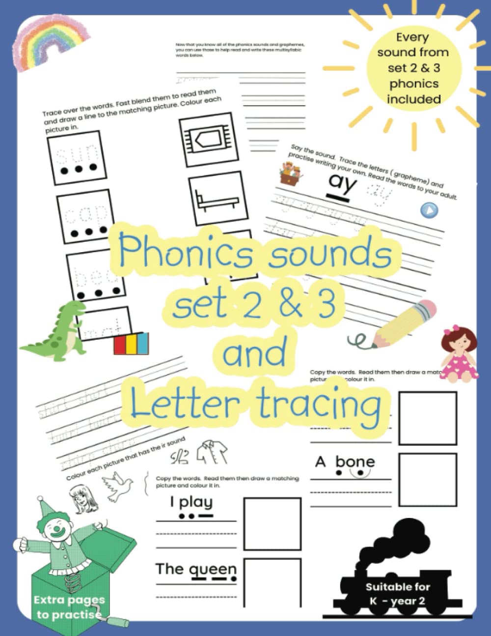 Phonics 2 letter writing and reading workbook: Early phonics tracing ...