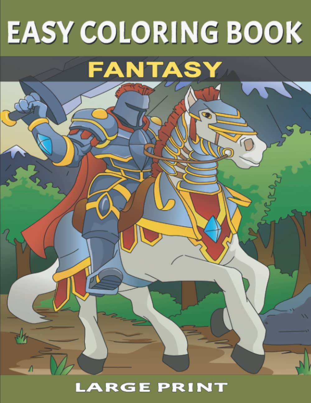 Easy Coloring Book – Fantasy: Simple Line Drawings of Imaginary ...