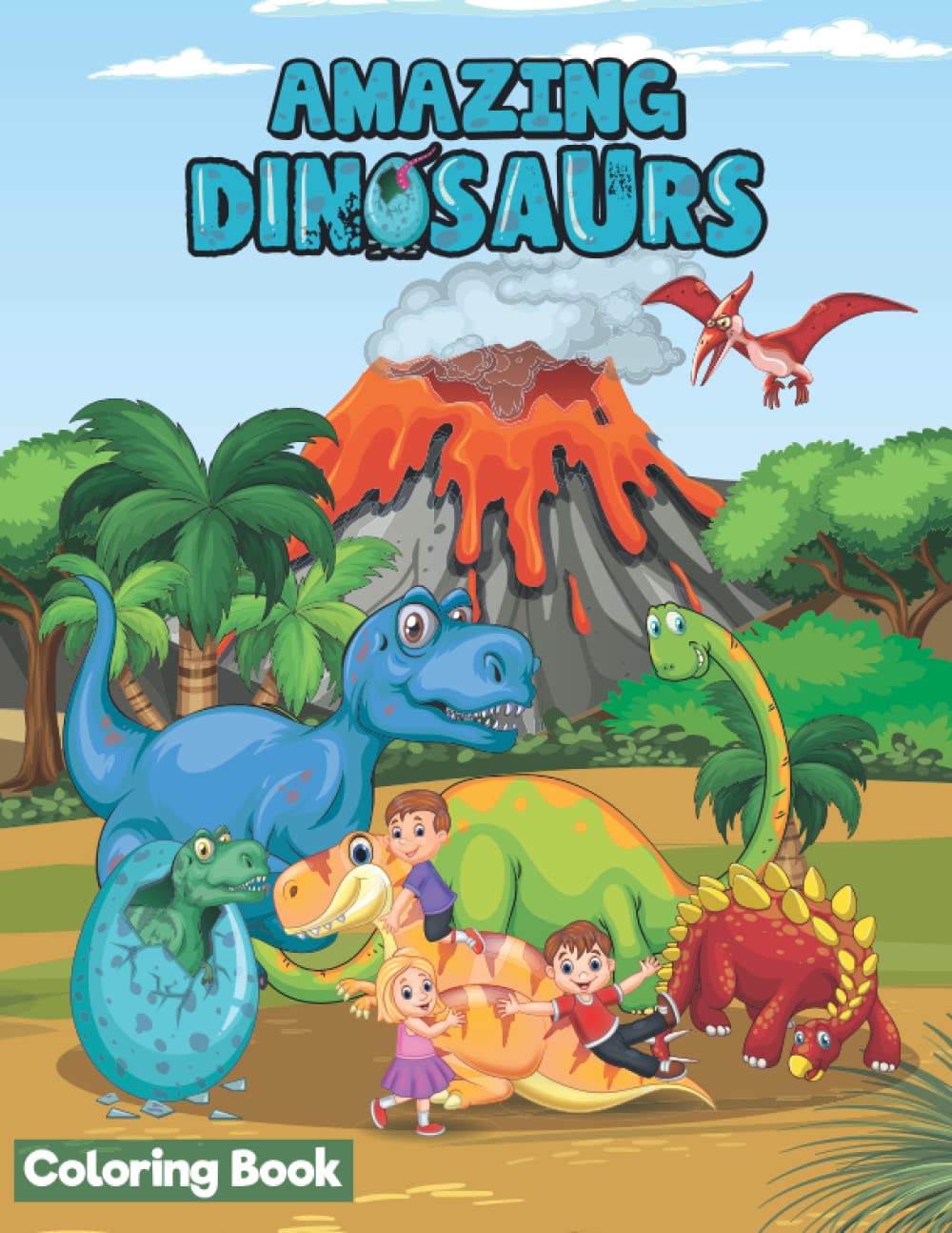 AMAZING DINOSAURS - Jumbo Dinosaur Coloring Book: Giant coloring book ...