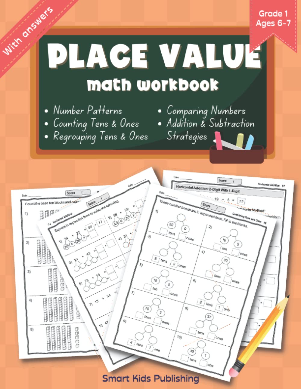 Place Value Math Workbook Grade 1 Ages 6-7: Counting and Combining Tens ...