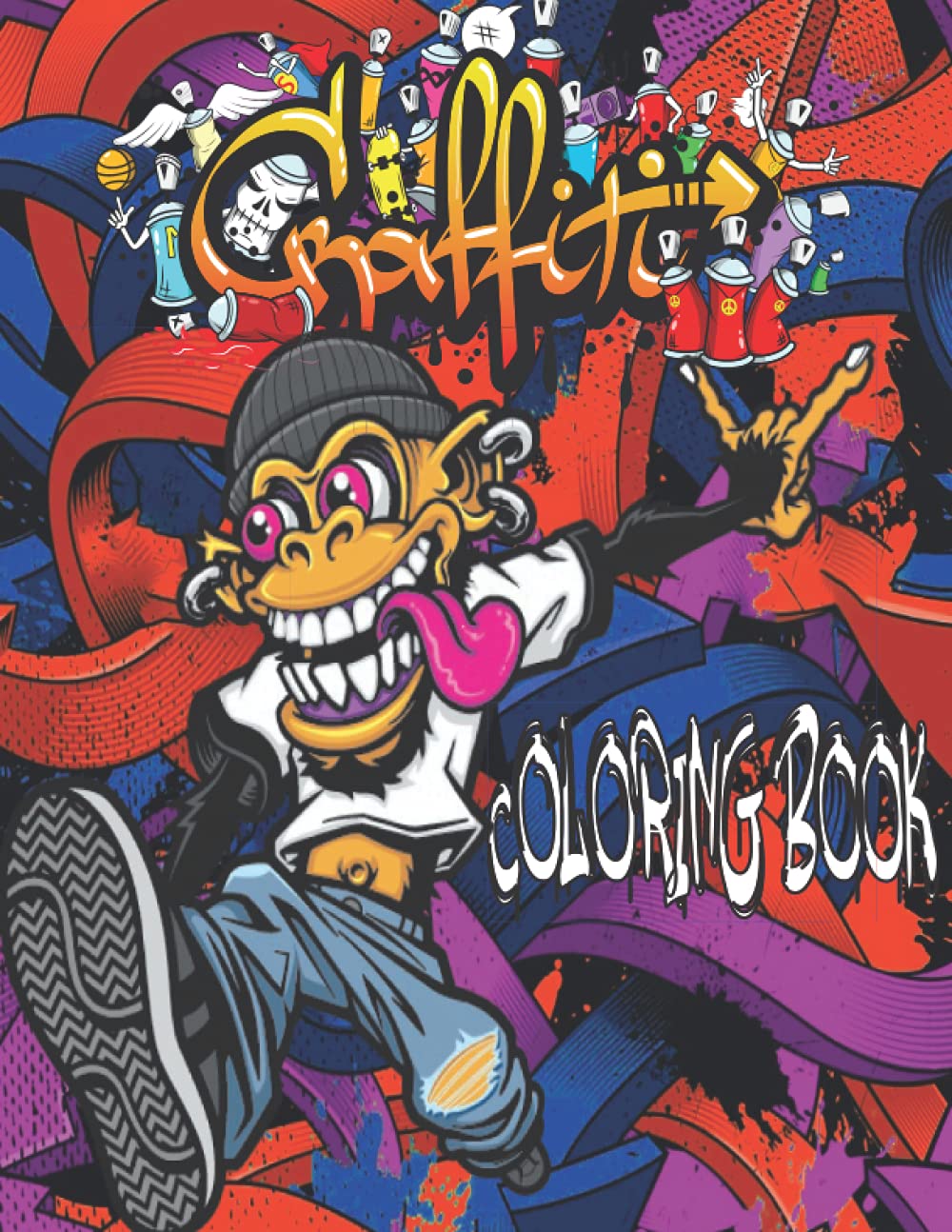 Cool Graffiti Art Coloring Book: Street Art Coloring Book with cool ...
