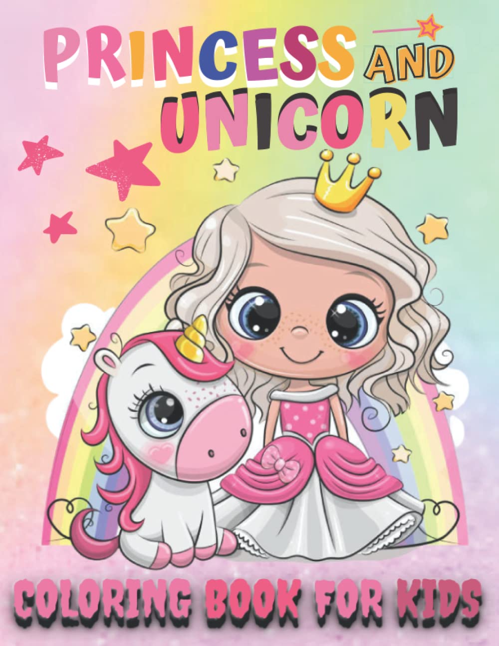 Princess and Unicorn coloring book for kids: Fun 60 Adorable and Cute ...