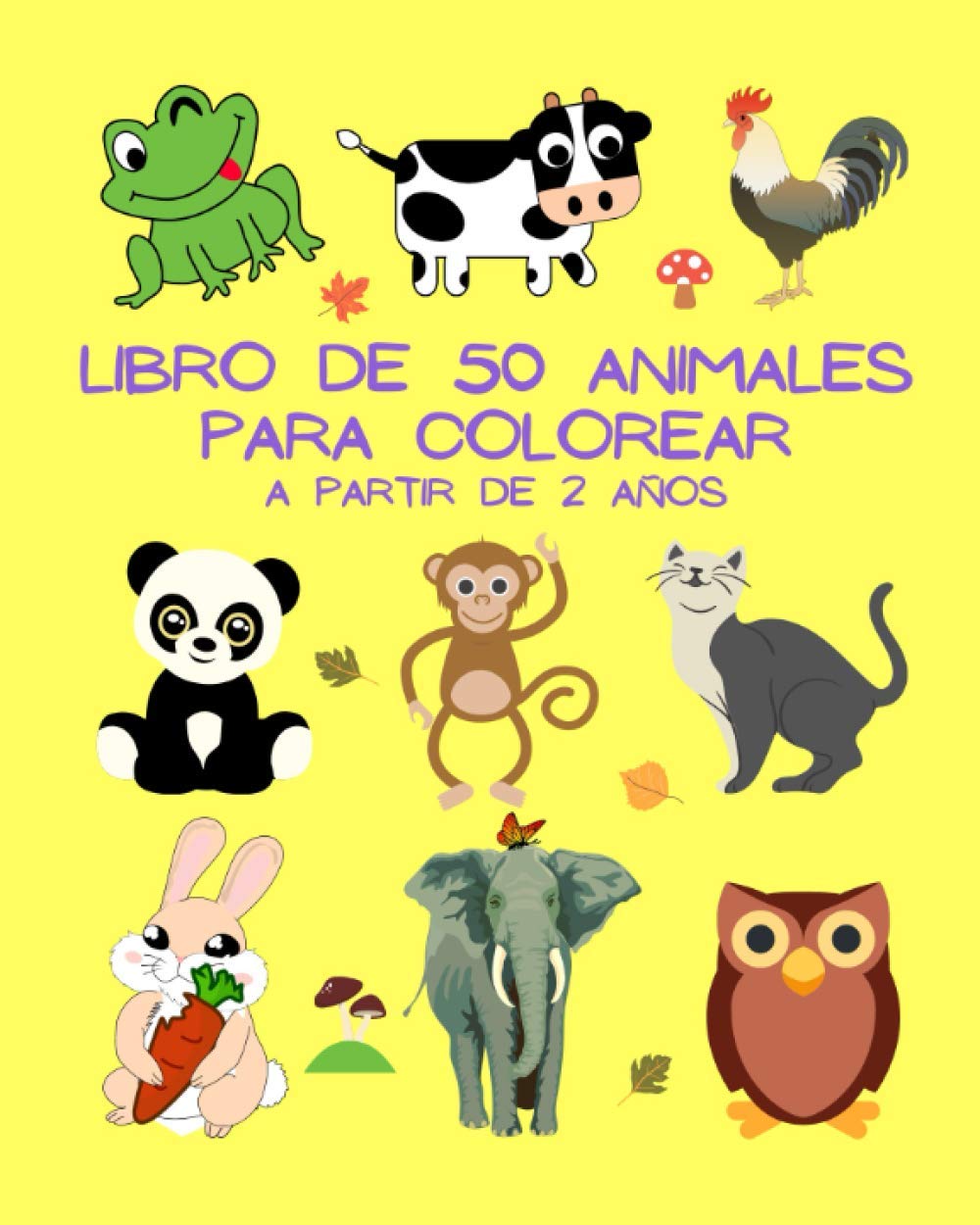 libro de 50 animales para colorear: Relajante y entretenido cuaderno ...