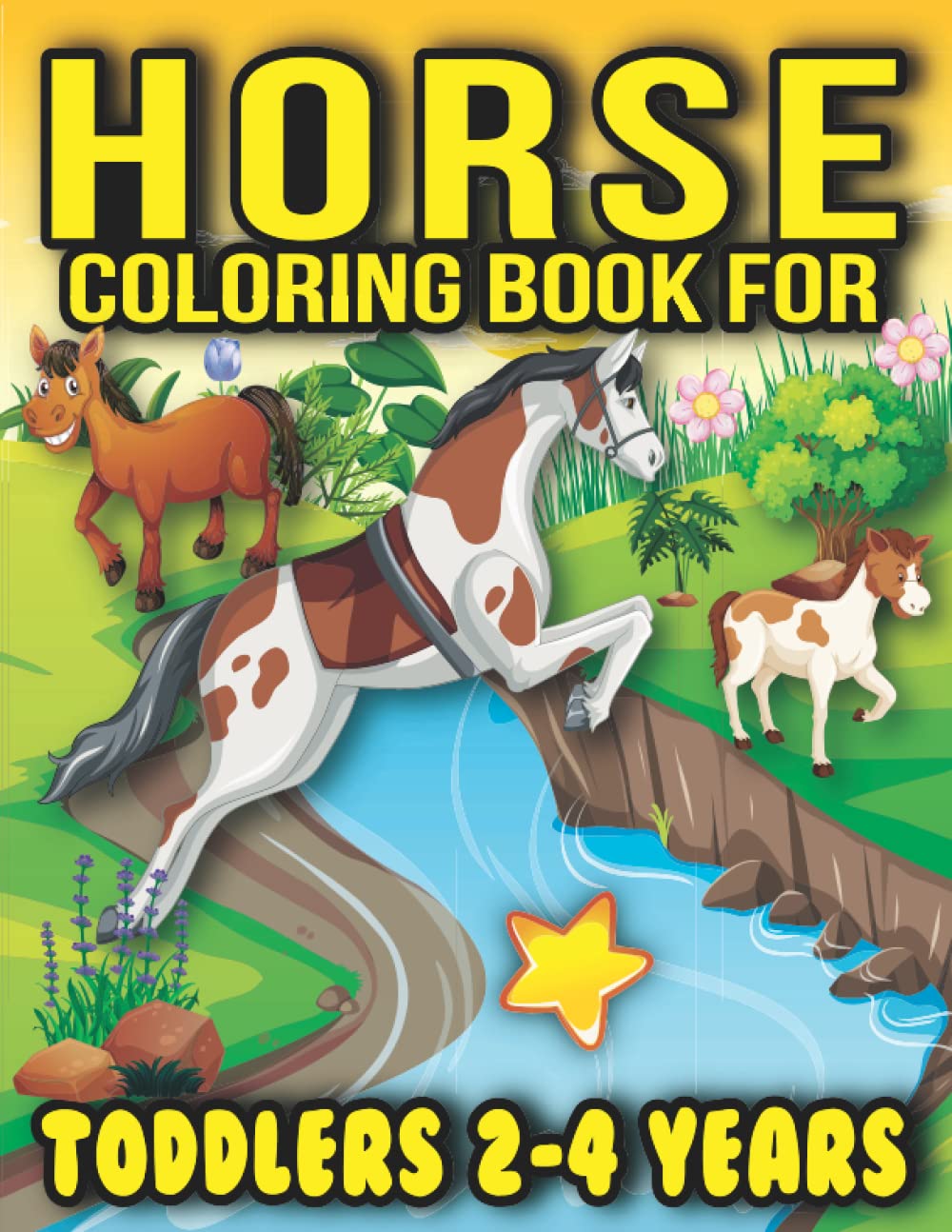 Horse Coloring Book For Toddlers 2-4 Years: Horse coloring book for ...