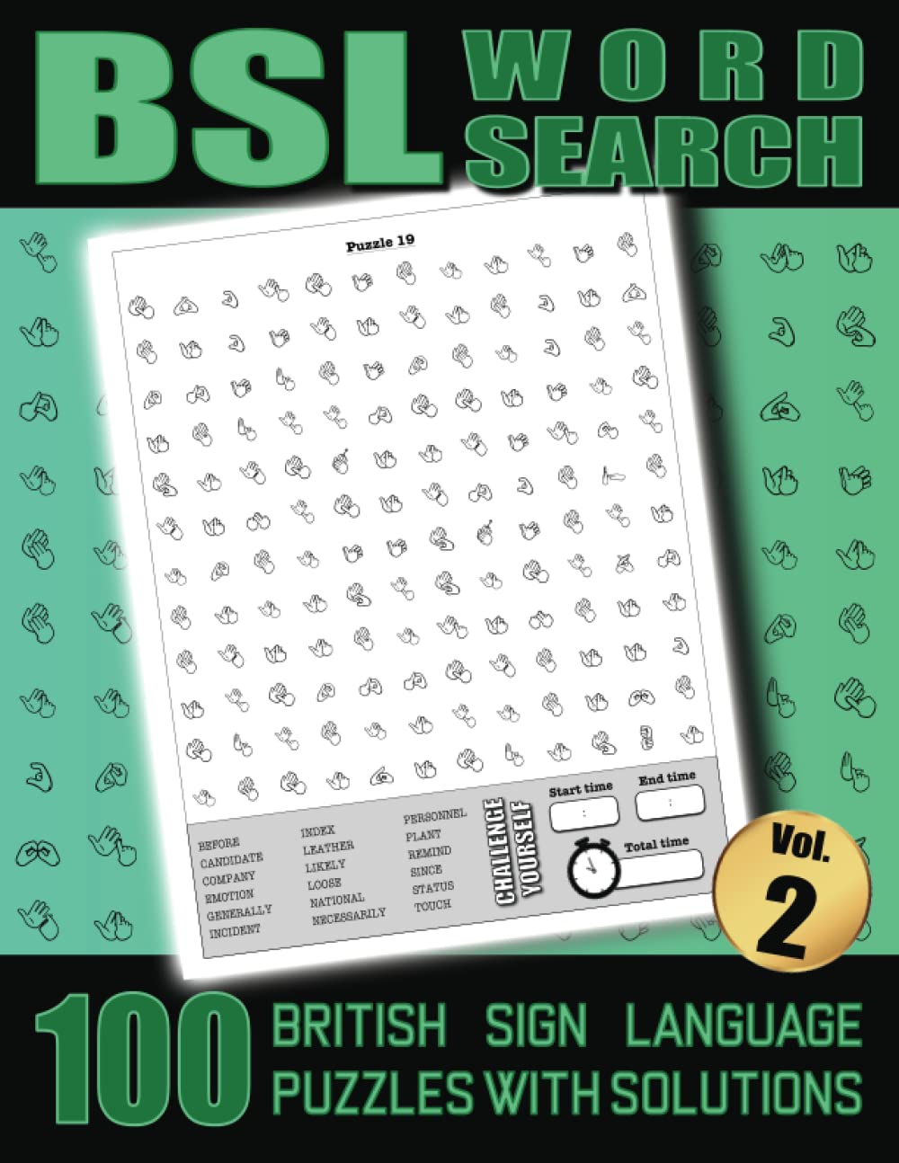 BSL Word Search - 100 British Sign Language Puzzles With Solutions Vol ...