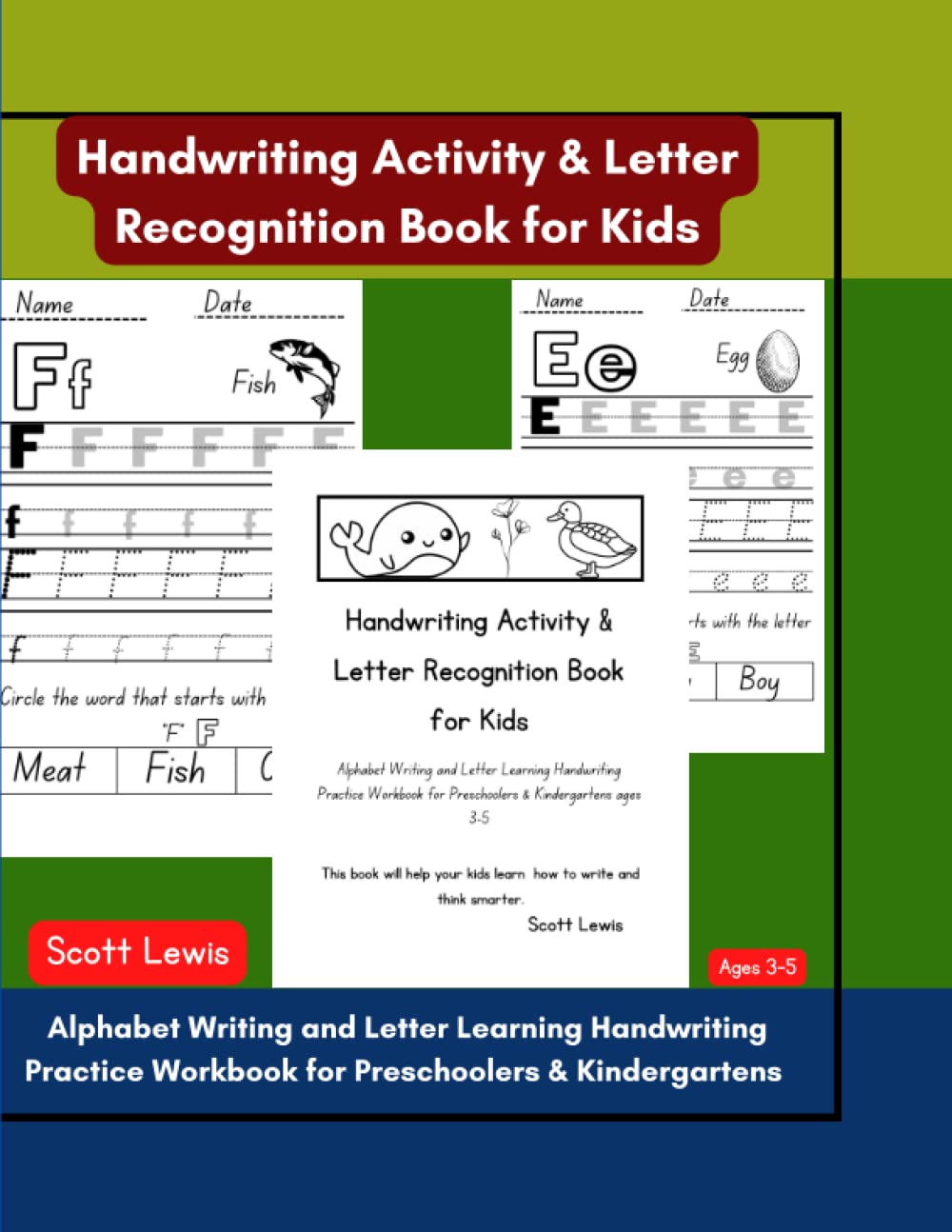 Handwriting Activity & Letter Recognition Book for Kids: ABC Alphabet ...