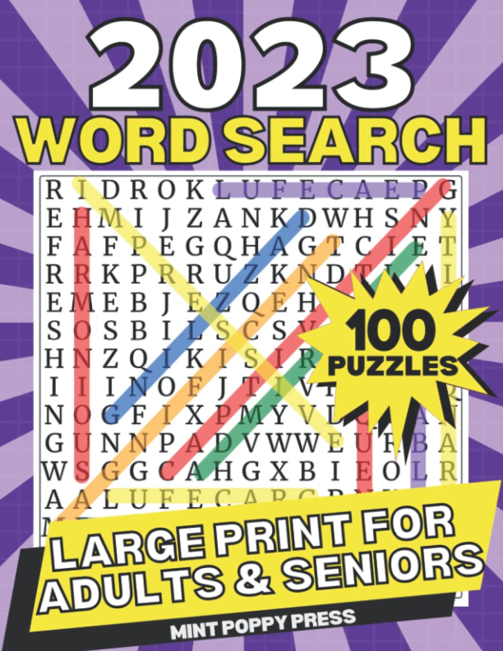 2023 Word Search Large Print For Adults And Seniors: 100 Puzzles Themed ...
