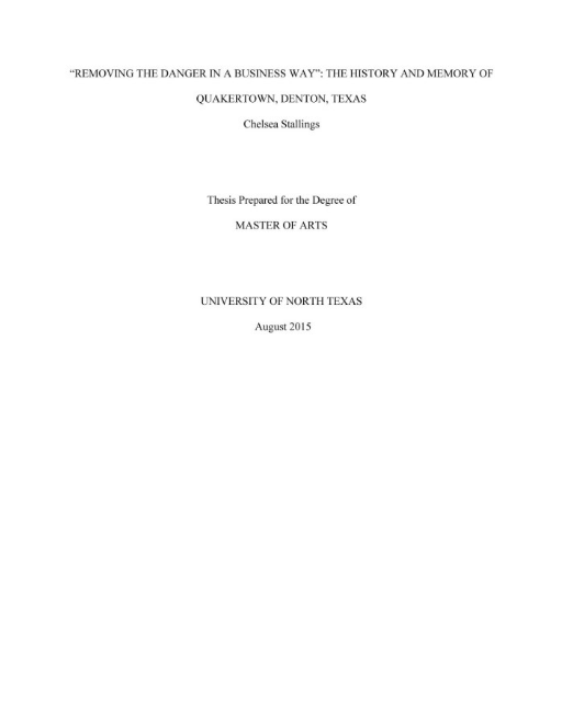 "Removing the danger in a business way" : the history and memory of ...