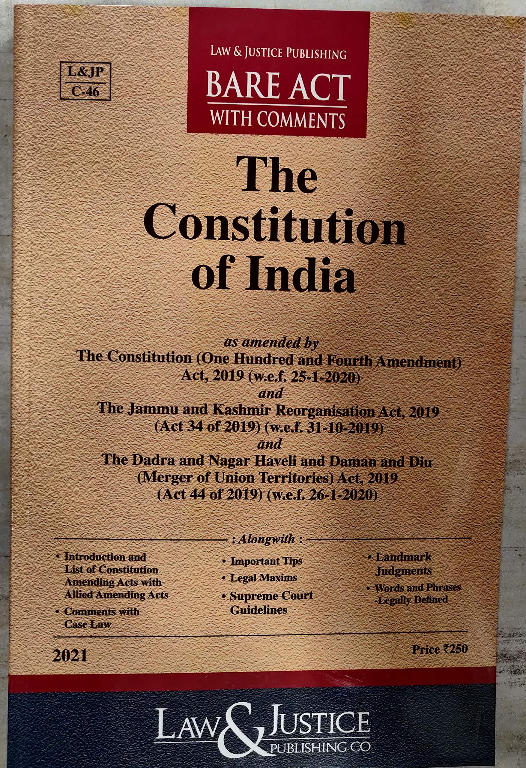 The Constitution Of India Bare Act With Comments Edition 2021 By Bare