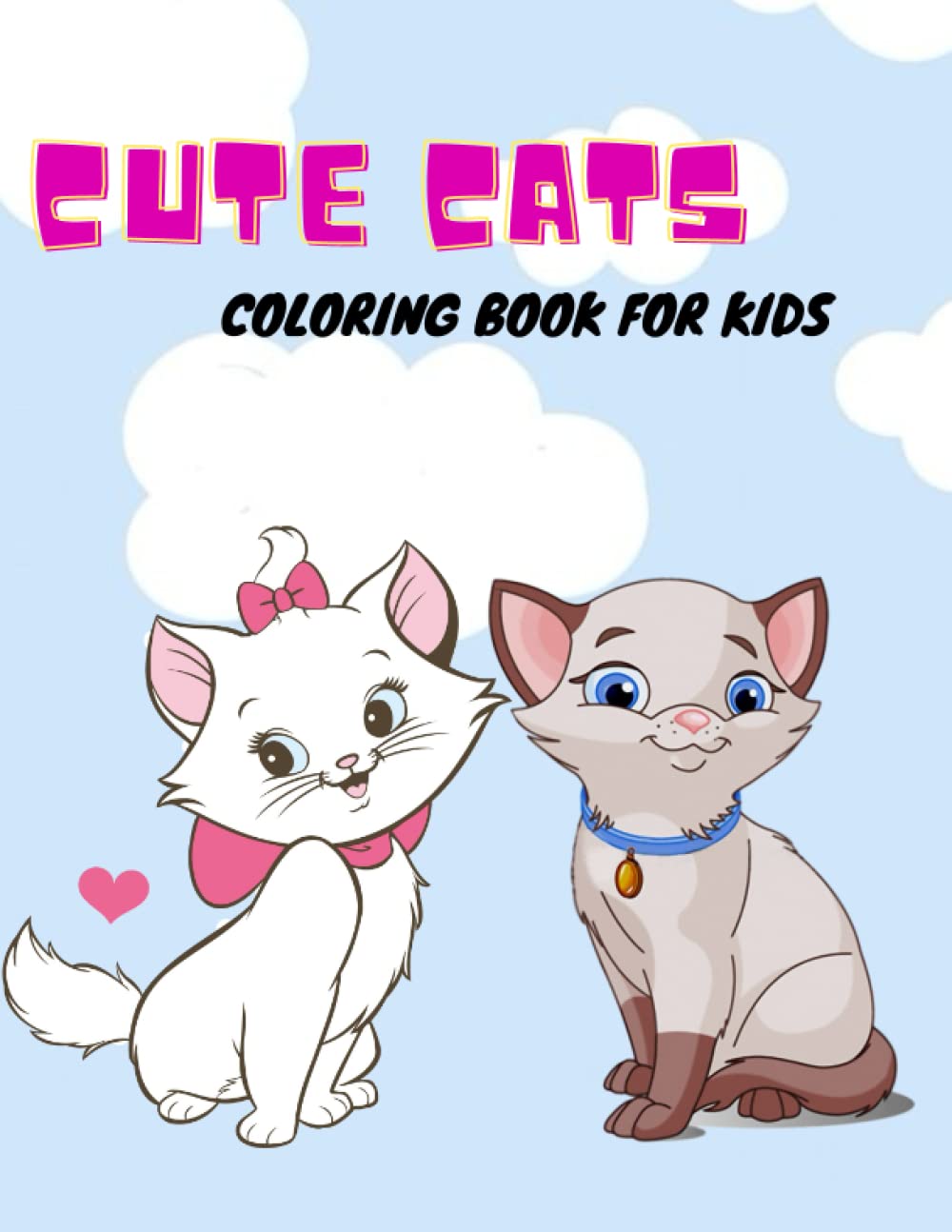 Cute Cats Coloring Book For Girls: 50 Cute and Adorable Cartoon Cats ...