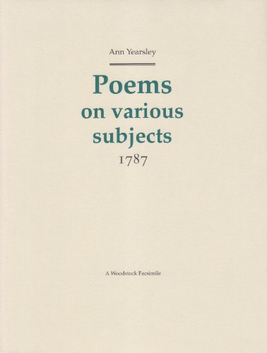 Poems on Various Subjects 1787 by Ann Yearsley | Goodreads