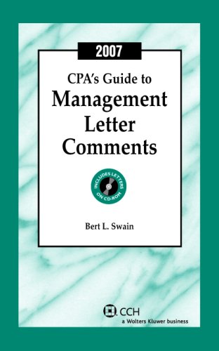 CPA's Guide to Management Letter Comments, with CD-ROM by Bert L. Swain ...
