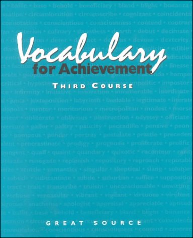 Great Source Vocabulary for Achievement: Workbook, Grade 9, 3rd Course ...