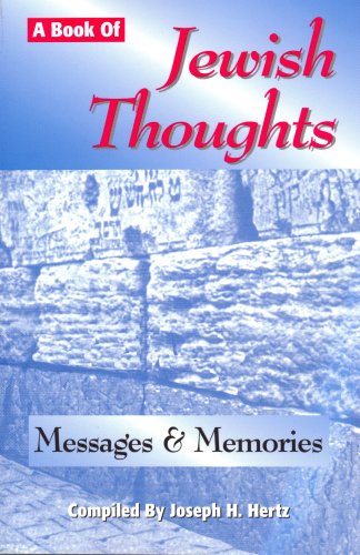 A Book of Jewish Thoughts by Joseph H. Hertz | Goodreads