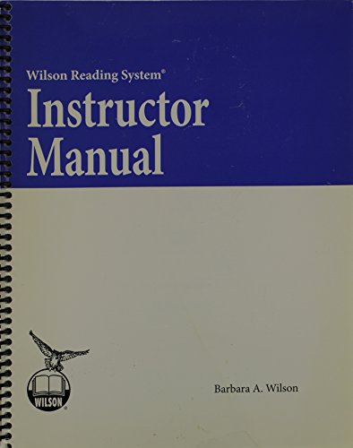 Instructor Manual (Wilson Reading System) by Barbara A. Wilson | Goodreads