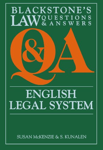 English Legal System (C Blqa T Blackstone's Law Ques) by S. Kunalen ...