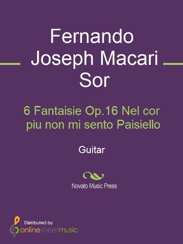 6 Fantaisie Op.16 Nel cor piu non mi sento Paisiello Sheet Music by ...
