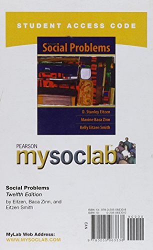 Social Problems: Mysoclab Student Access Code Card by D. Stanley Eitzen ...