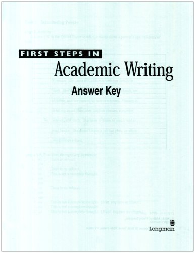 First Steps in Academic Writing: a Key by Ann Hogue | Goodreads