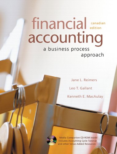 Financial Accounting: A Business Process Approach, Canadian Edition by ...