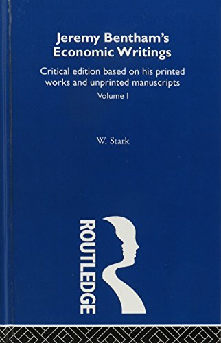 Jeremy Bentham's Economic Writings by Werner Stark | Goodreads