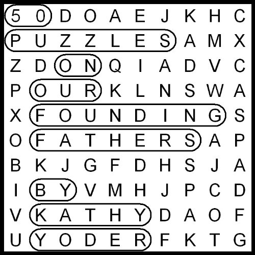 50 WordSearch Puzzles and Fill in the Blanks: Founding Fathers by Kathy ...