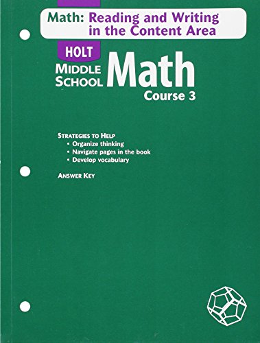 Math Course 3, Grade 8 Math-reading and Writing in the Content Area ...