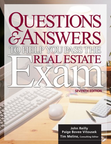 Questions & Answers to Help You Pass the Real Estate Exam by John W ...